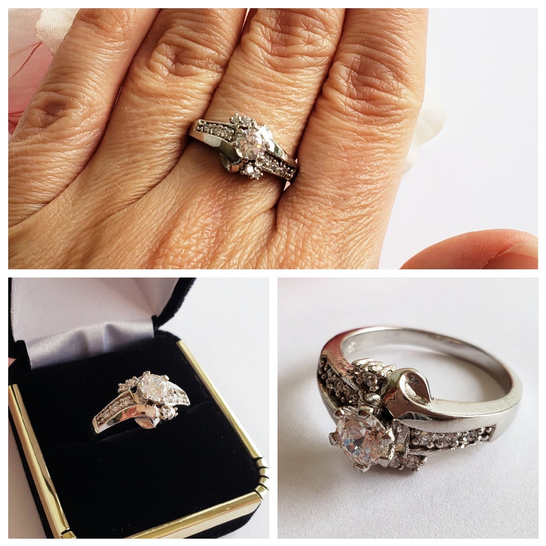Silver Ring 925 Silver Ring Cubic Zirconia Ring Jewelry Silver Jewelry ...