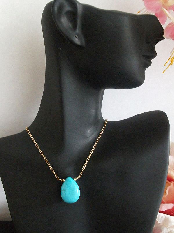 Necklace - Turquoise Necklace - Gold or Silver Necklace - Turquoise ...