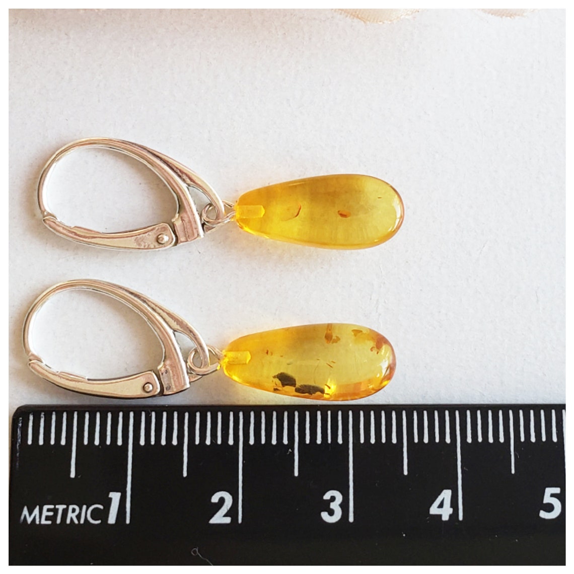 Amber Earrings Silver Drop Earrings Genuine Amber Earrings | Etsy