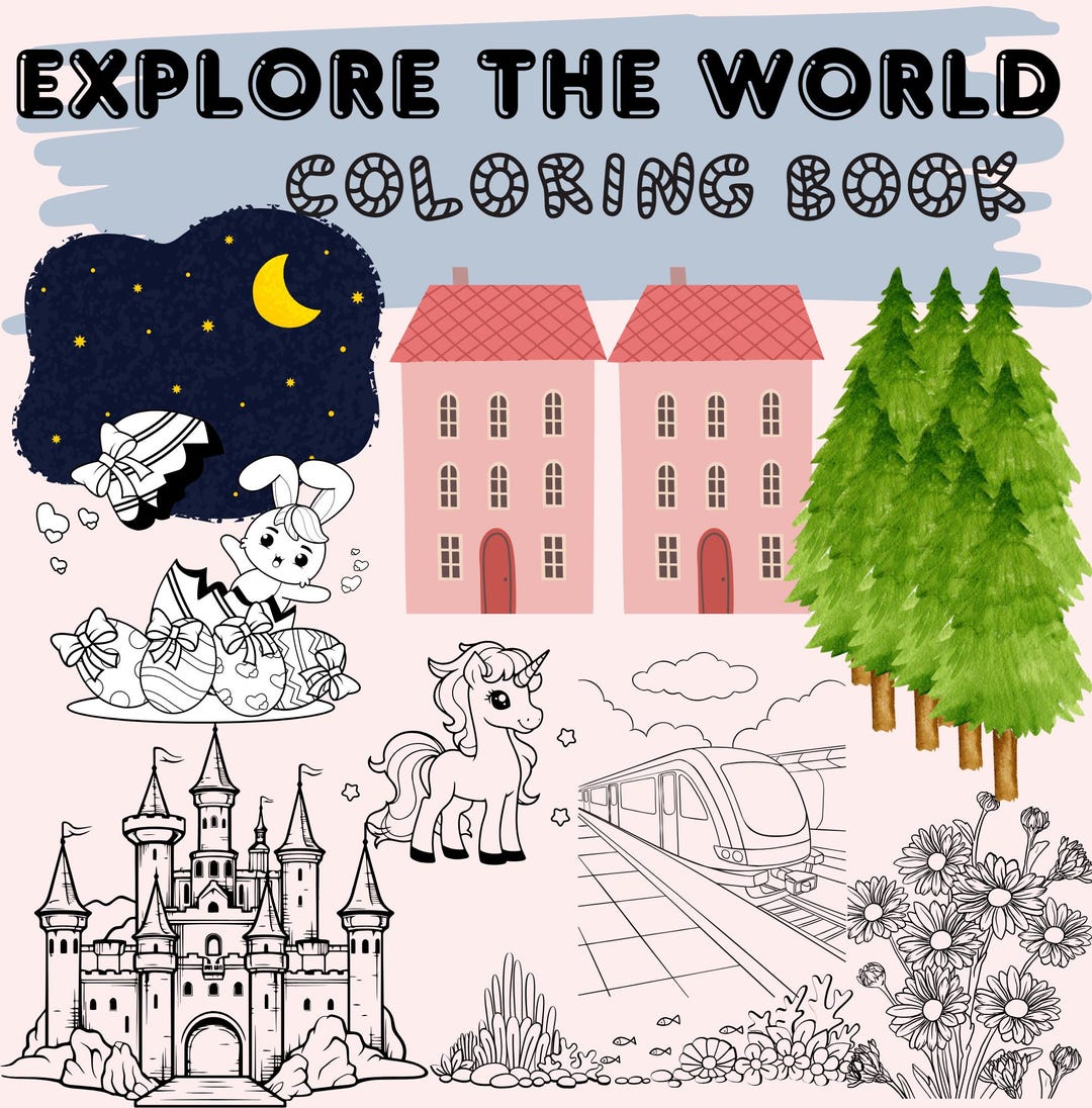 Explore the World: Coloring Book - Etsy