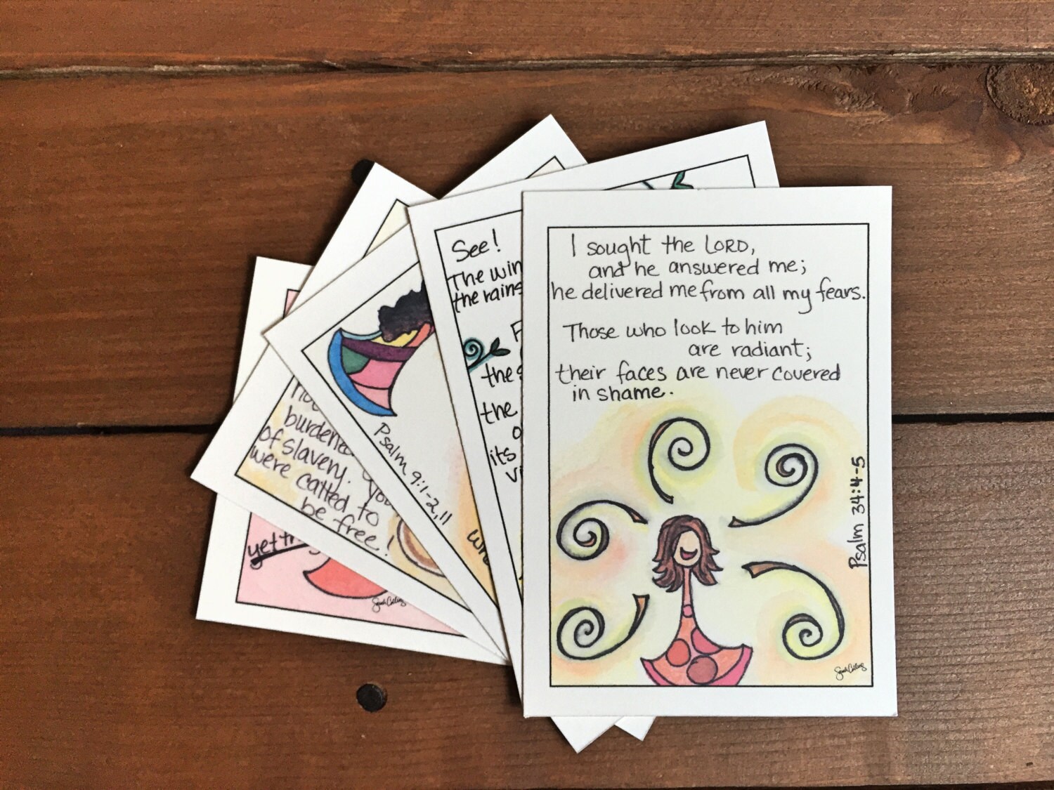 Illustrated Scripture Memory Verse Cards Freedom Set 1 | Etsy