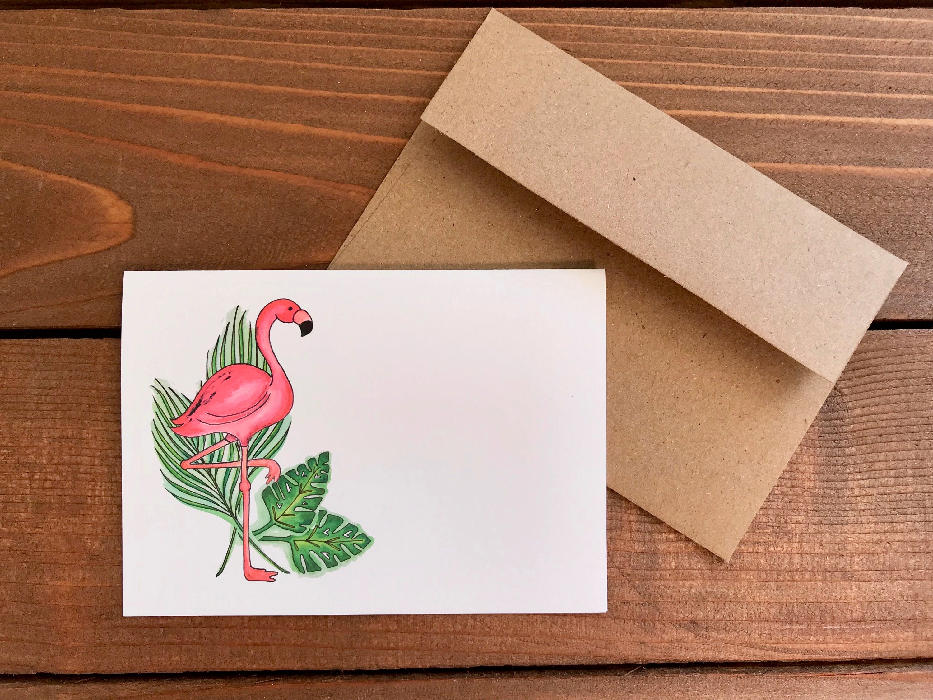 Personalized Flamingo Cards Flamingo Notecard for Birthday | Etsy