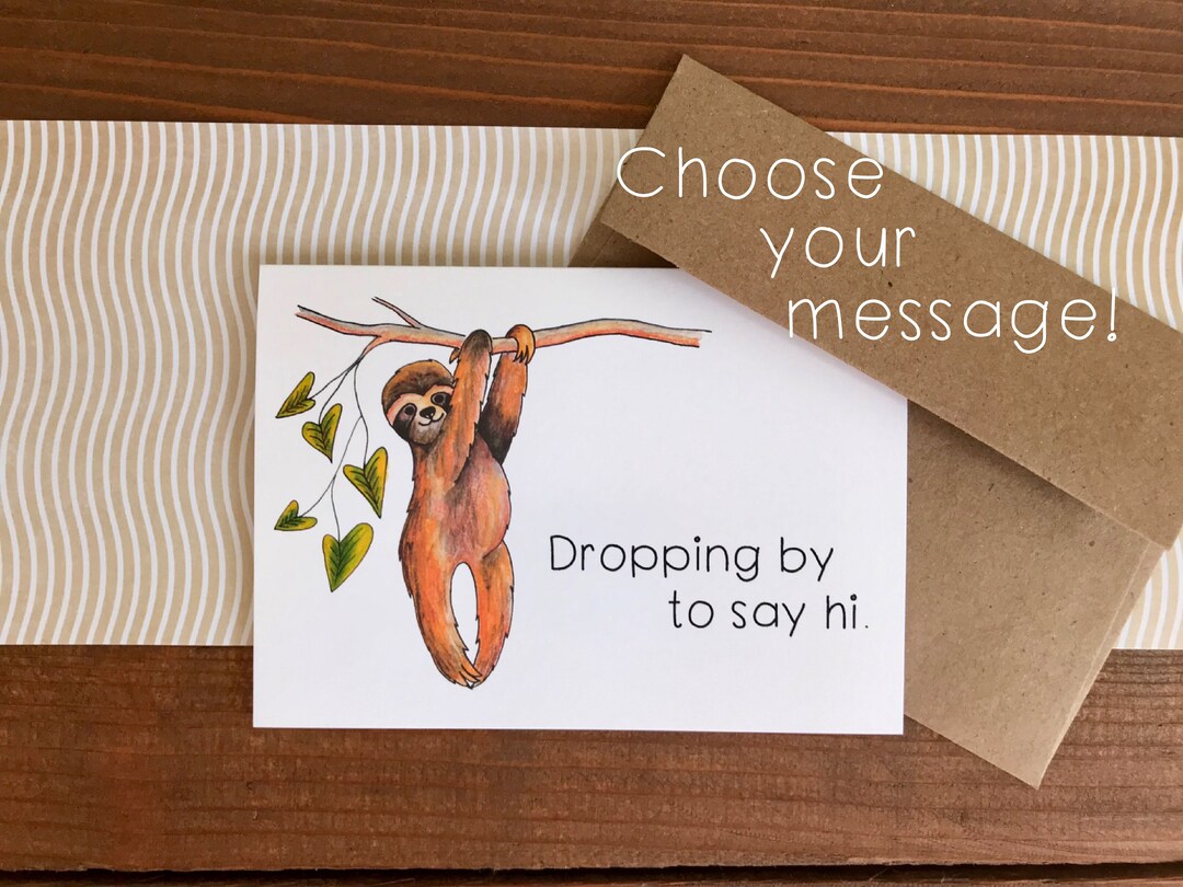 Personalized Sloth Notecards | Hang in There Sloth Card | Sloth Gifts ...