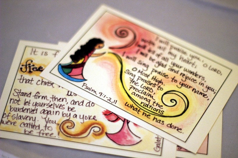 Illustrated Scripture Memory Verse Cards Freedom Set 1 | Etsy