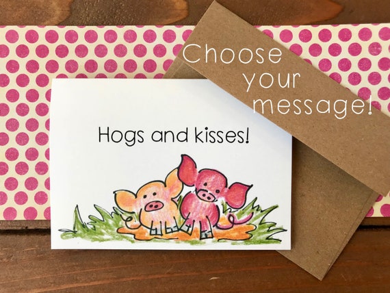 Pig Notecards Set Personalized Pig Note Cards Pig Gifts | Etsy