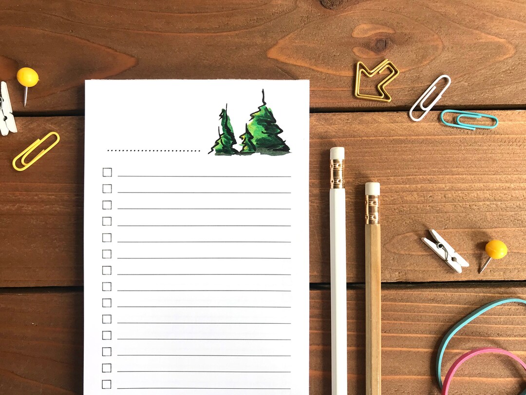 Personalized Pine Trees To-do List Notepad | Lined Magnetic Notepad for ...