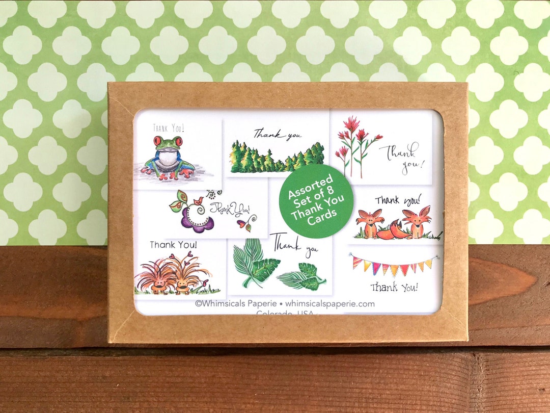 Assorted Thank You Cards Set of 8 Mixed Card Set of Thank - Etsy