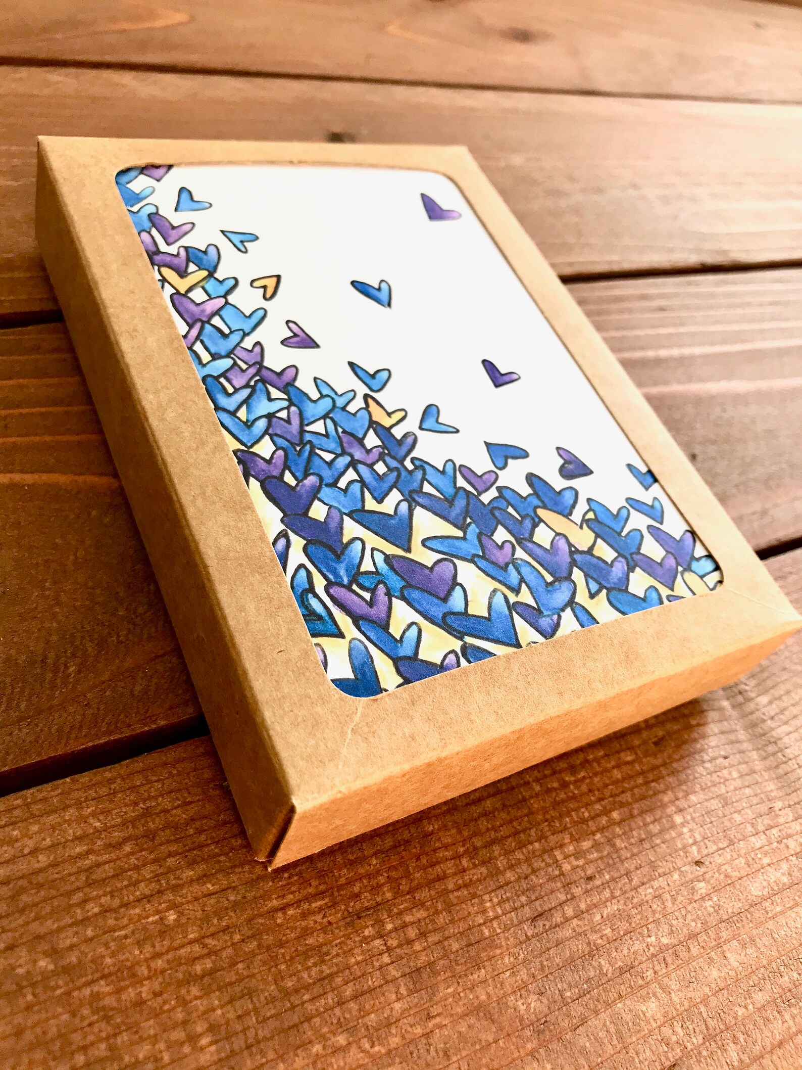 Tumbling Hearts Note Cards Personalized Heart Card Heart - Etsy