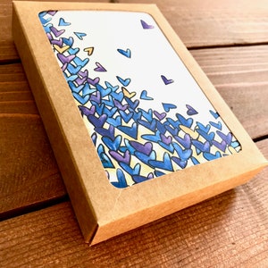 Tumbling Hearts Note Cards | Personalized Heart Card | Heart Stationery ...