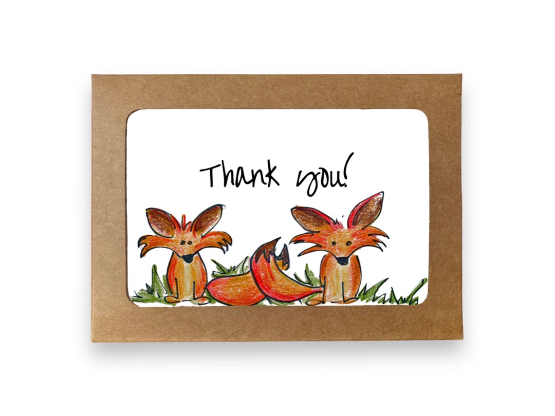 Fox Boxed Notecards - Set of 8 Cards With Envelopes | Thank You Notes ...