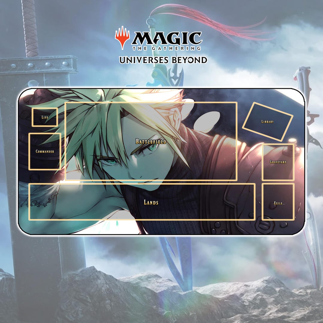 Playmat Cloud Strife TCG MTG X FF / 24"x14" Inches (600x350x2mm) - Etsy