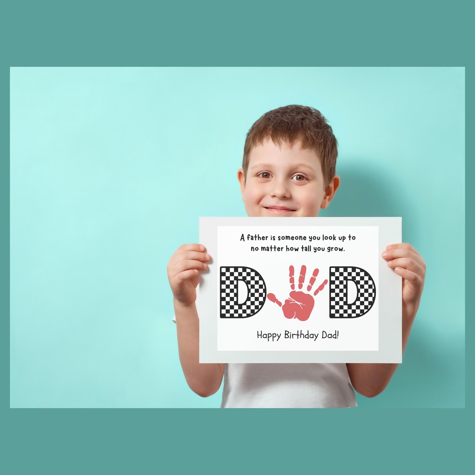 Race Car Handprint Birthday Card for Dad: DIY Kids Craft (PDF Printable ...
