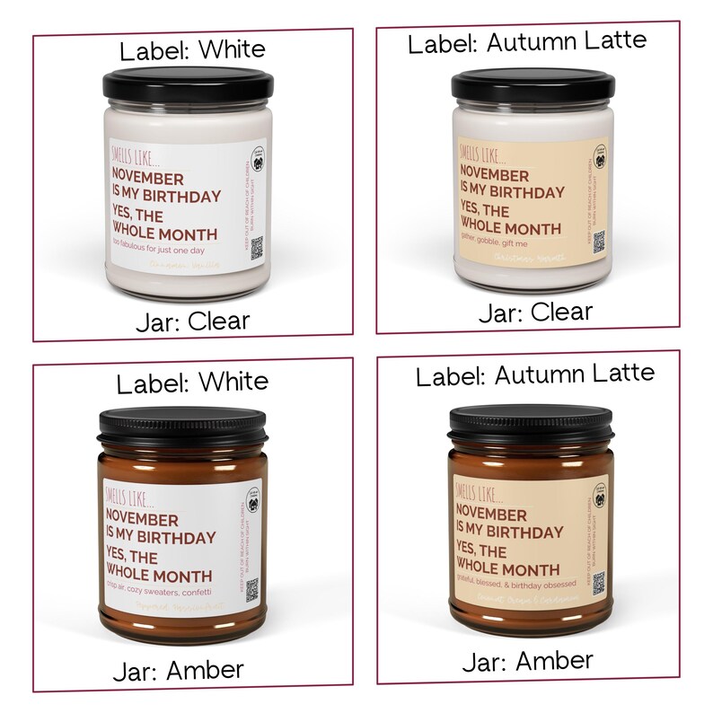 November Birthday Month Candle Funny Gift for Them Her Him Personalized ...