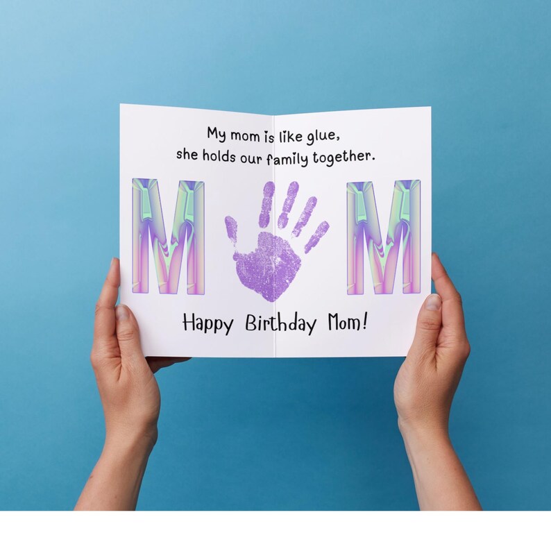 Personalized Mom Birthday Card: Fingerprint Heart Keepsake (PDF) - Etsy ...