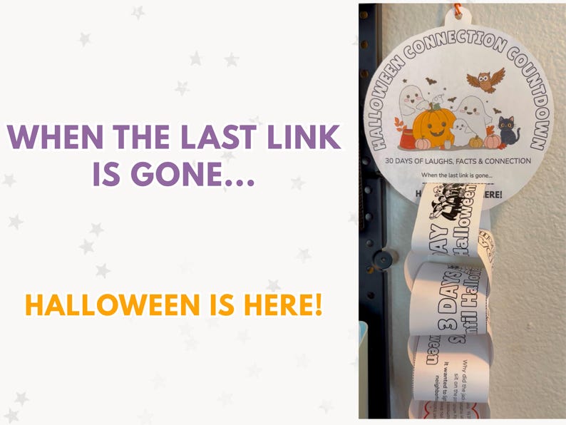 Printable Halloween Countdown Calendar for Kids | 30-day Paper Chain ...