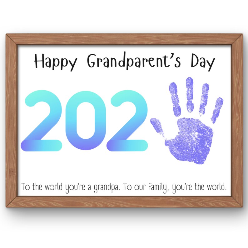 Grandpa Grandparents Day 2025 Handprint Printable Card Bundle With 12 ...