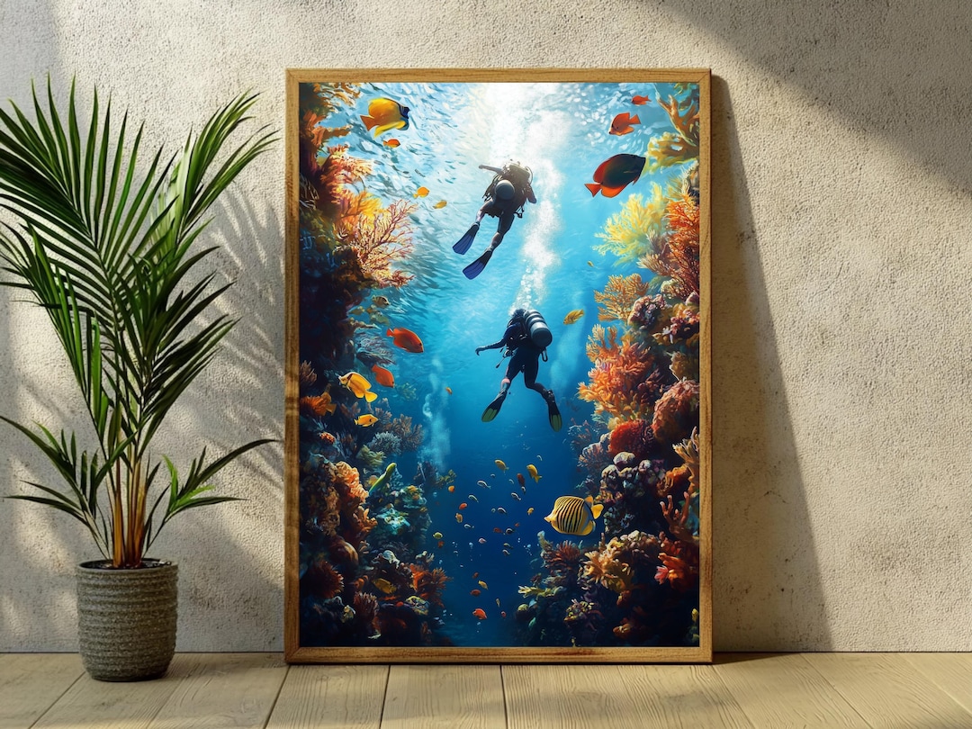 Fish Poster - Underwater Wall Art - Coral Reef Print - Tropical Fish ...