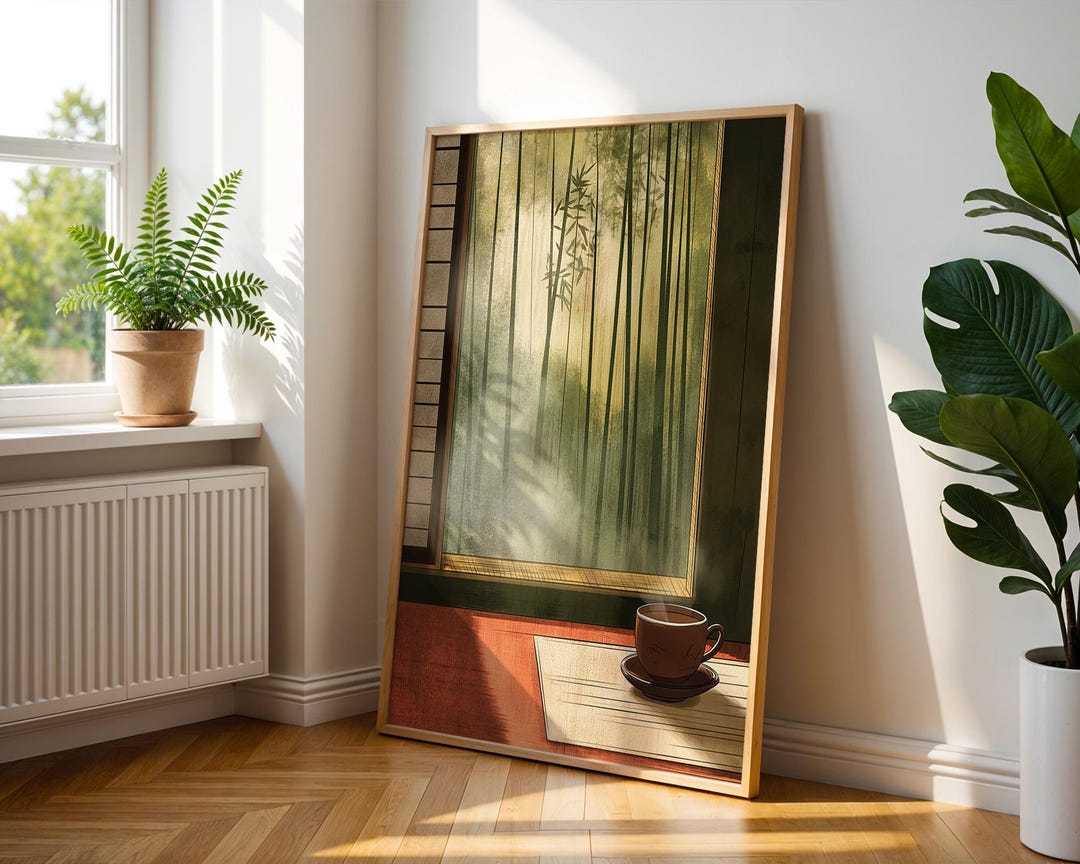 Japanese Tea Room Poster: Bamboo Garden Zen Art Print, Japanese ...
