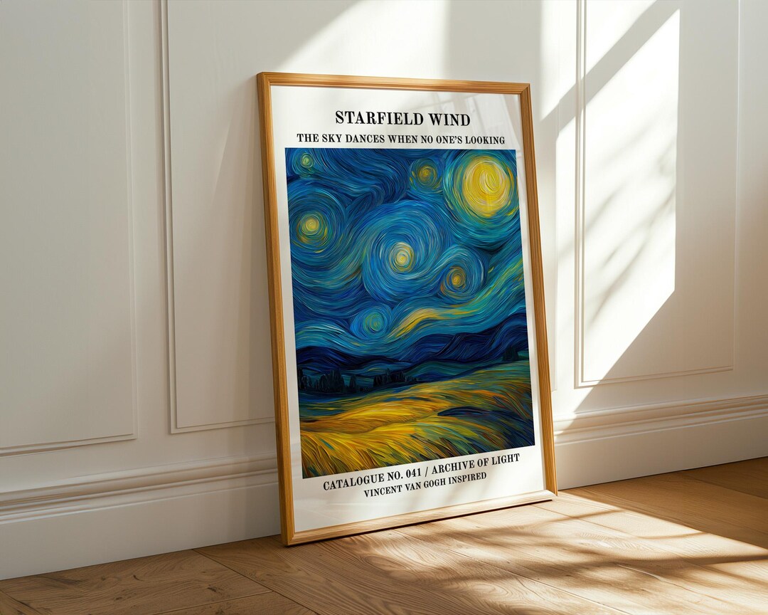 Starfield Wind Vincent Van Gogh Inspired Night Sky Poster - Swirling ...