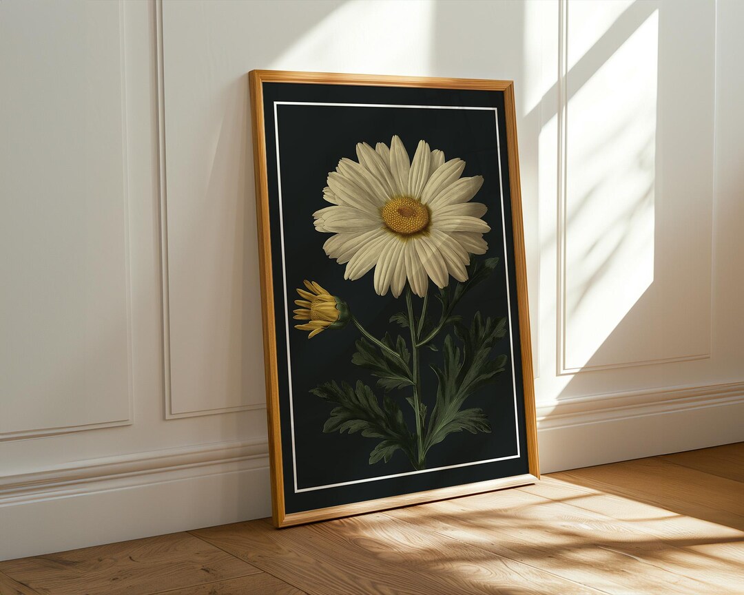 White Daisy Flower Poster | Bold Floral Wall Art - Etsy