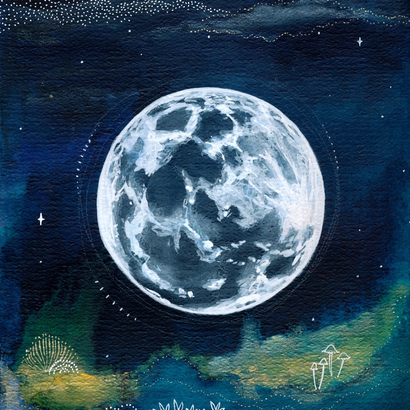 Full Moon Art - Etsy