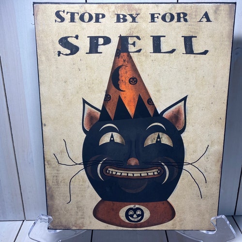 Vintage Cat Metal Sign - Etsy