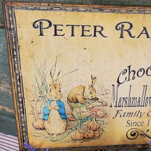 Peter Rabbit Signprimitive Easter Wall Artvintage Easter - Etsy