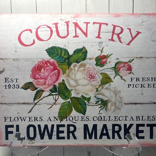 Flower Market Sign - Etsy