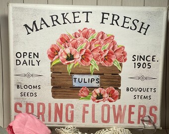 Fresh Flower Market Sign - Etsy