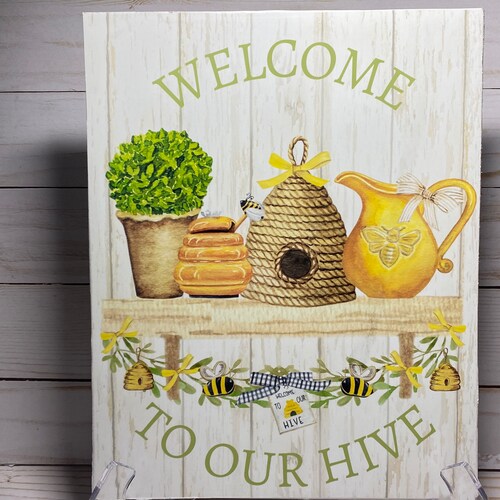 Welcome to Our Hive Sign Wood Sign Bee Decor Bumble Bee - Etsy