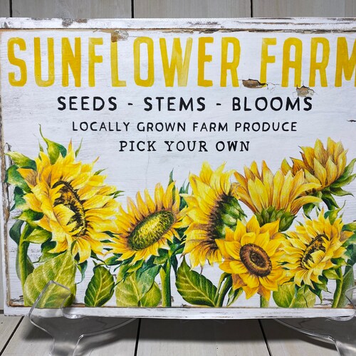 Sunflower Sign Rustic Sunflower Farmhouse Decor Sunflower - Etsy