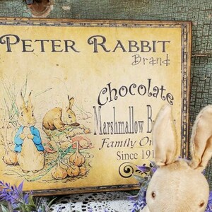 Peter Rabbit Signprimitive Easter Wall Artvintage Easter - Etsy