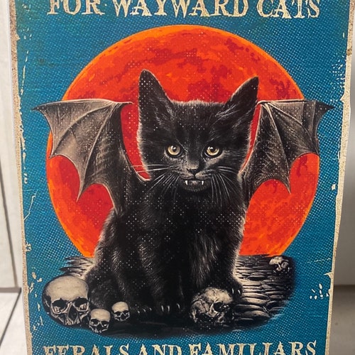 Vintage Cat Metal Sign - Etsy