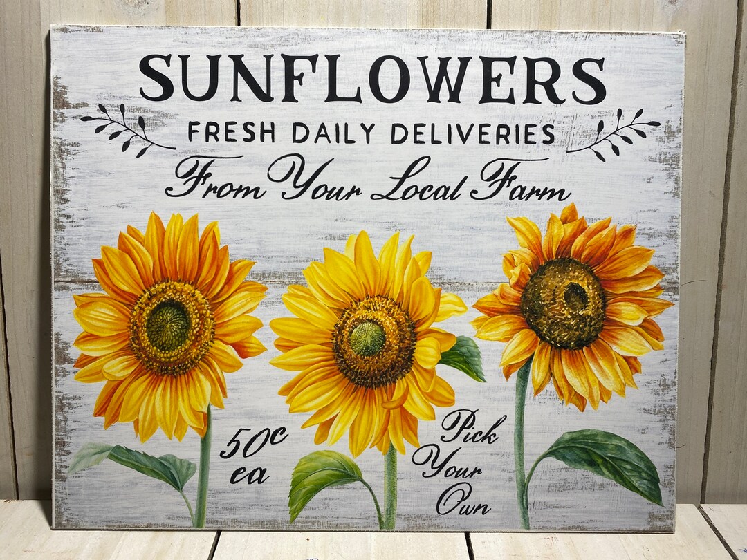 Sunflower Farm Sign Sunflower Wall Decor Country Farmhouse - Etsy