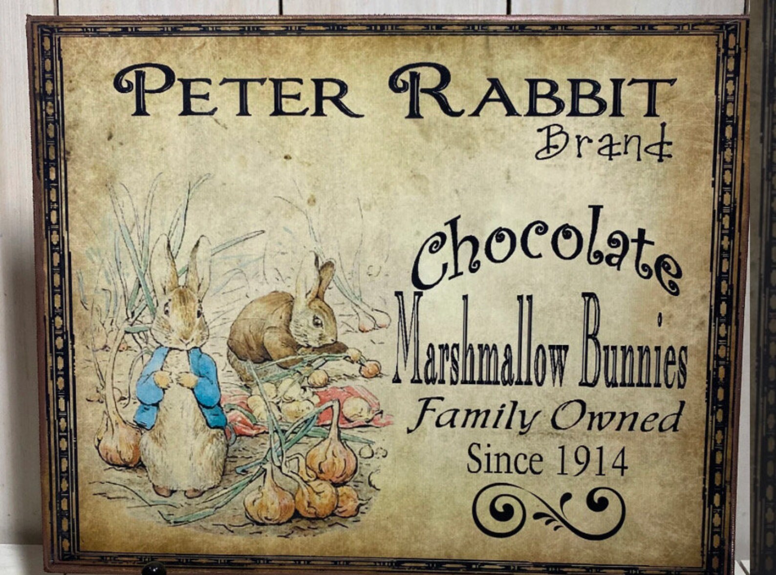 Peter Rabbit Signprimitive Easter Wall Artvintage Easter - Etsy