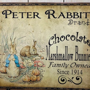 Peter Rabbit Signprimitive Easter Wall Artvintage Easter - Etsy