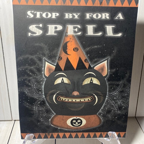 Vintage Cat Metal Sign - Etsy