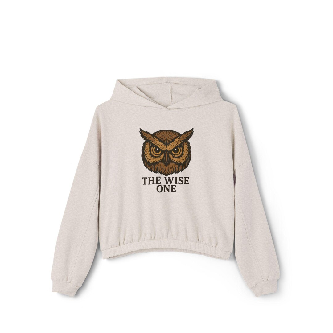Owl Illustration "the Wise One" Hoodie | Women's Cinched Bottom - Etsy