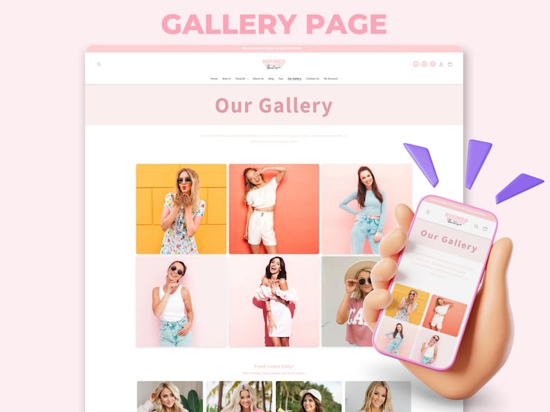 Refined Elegance Boutique Shopify Theme | Pink Shopify Template ...
