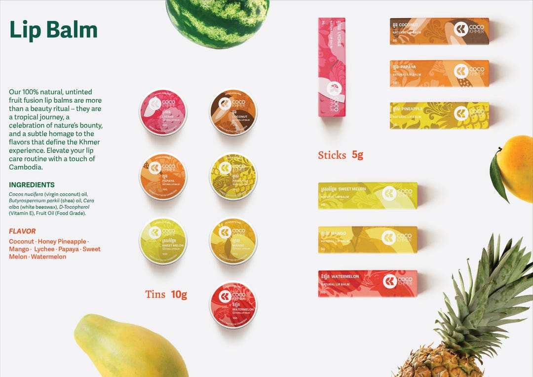 Coco Khmer Coconut Oil Based Lip Balm single 10g Tin Petroleum-free ...