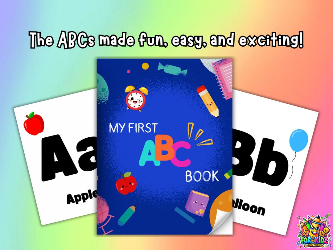 ABC Learning Book: Printable A-Z Letters & Words for Preschoolers - Etsy