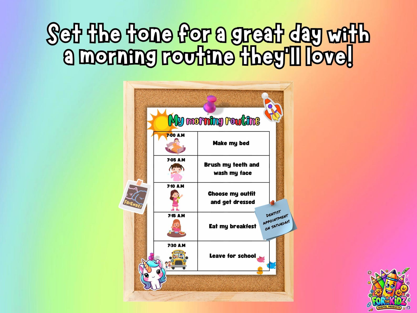 Editable Morning Routine Sheet for Kids | Editable Morning Routine ...