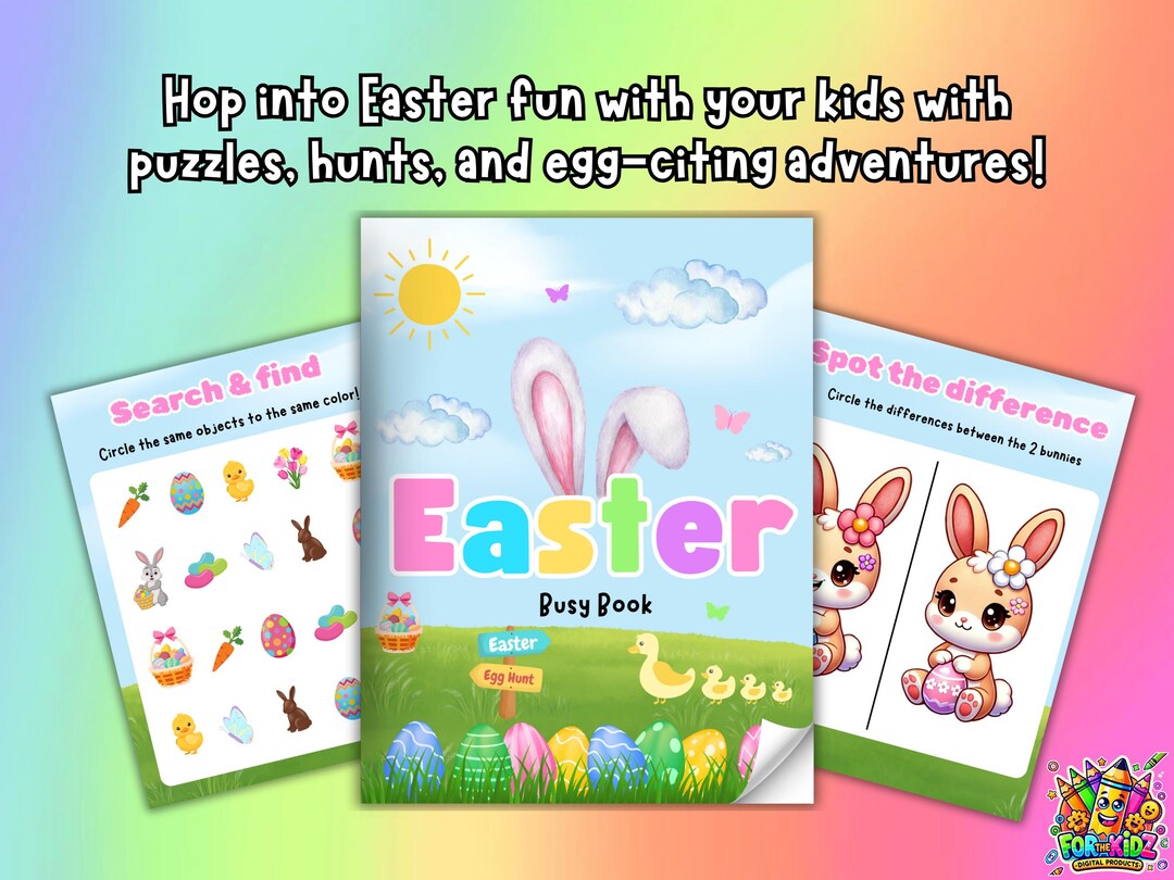 Easter Busy Book: Kids Maze, Egg Hunt, Coloring and More - Etsy