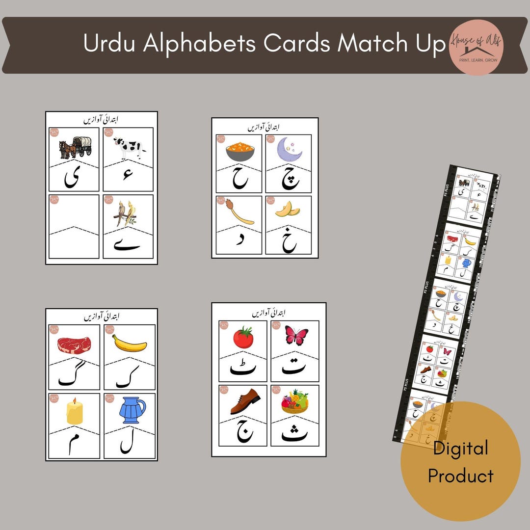 Urdu Alphabet Flashcards - Etsy