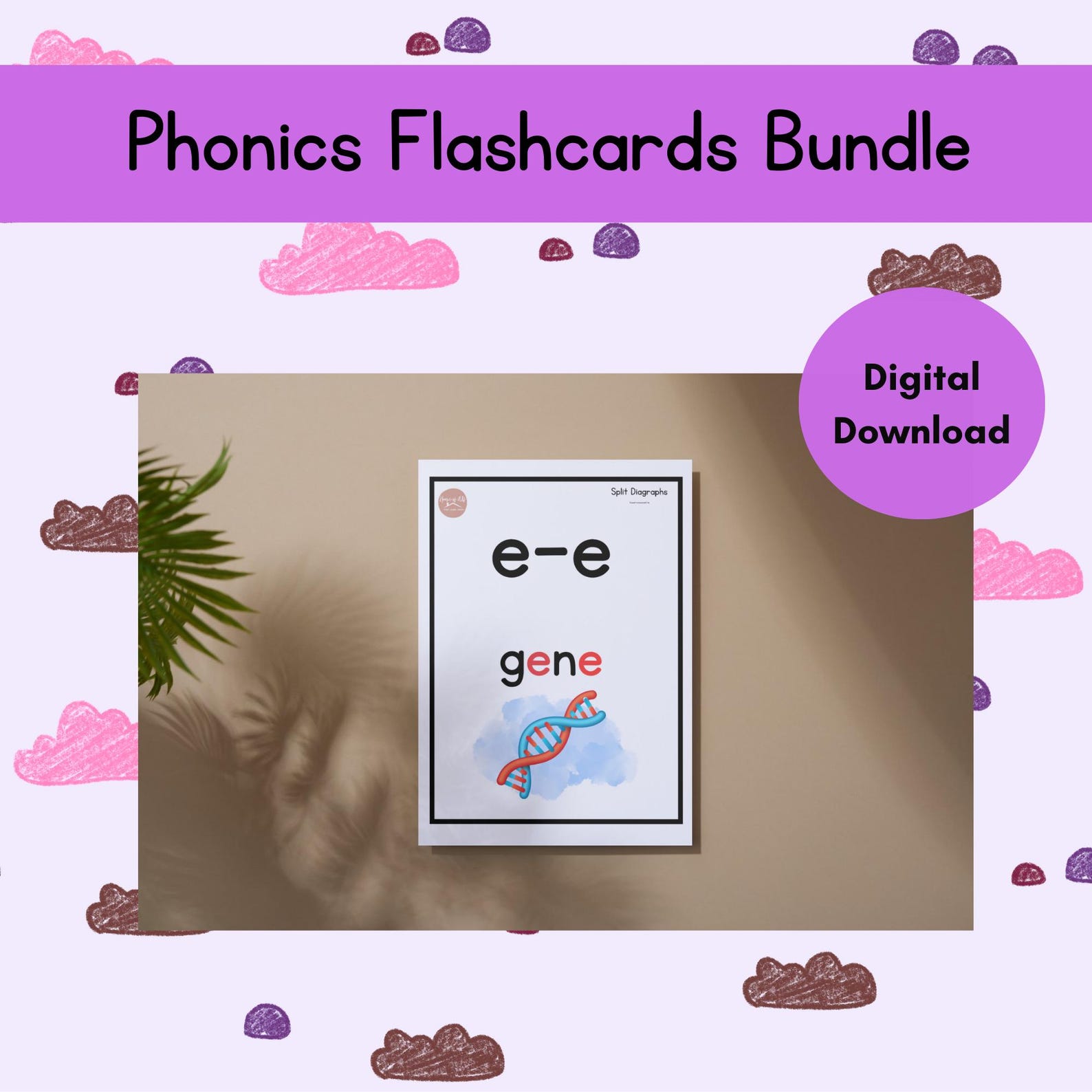 Phonics Flashcard Bundle- Letter Sounds, Blends, Digraphs, Vowel Teams ...