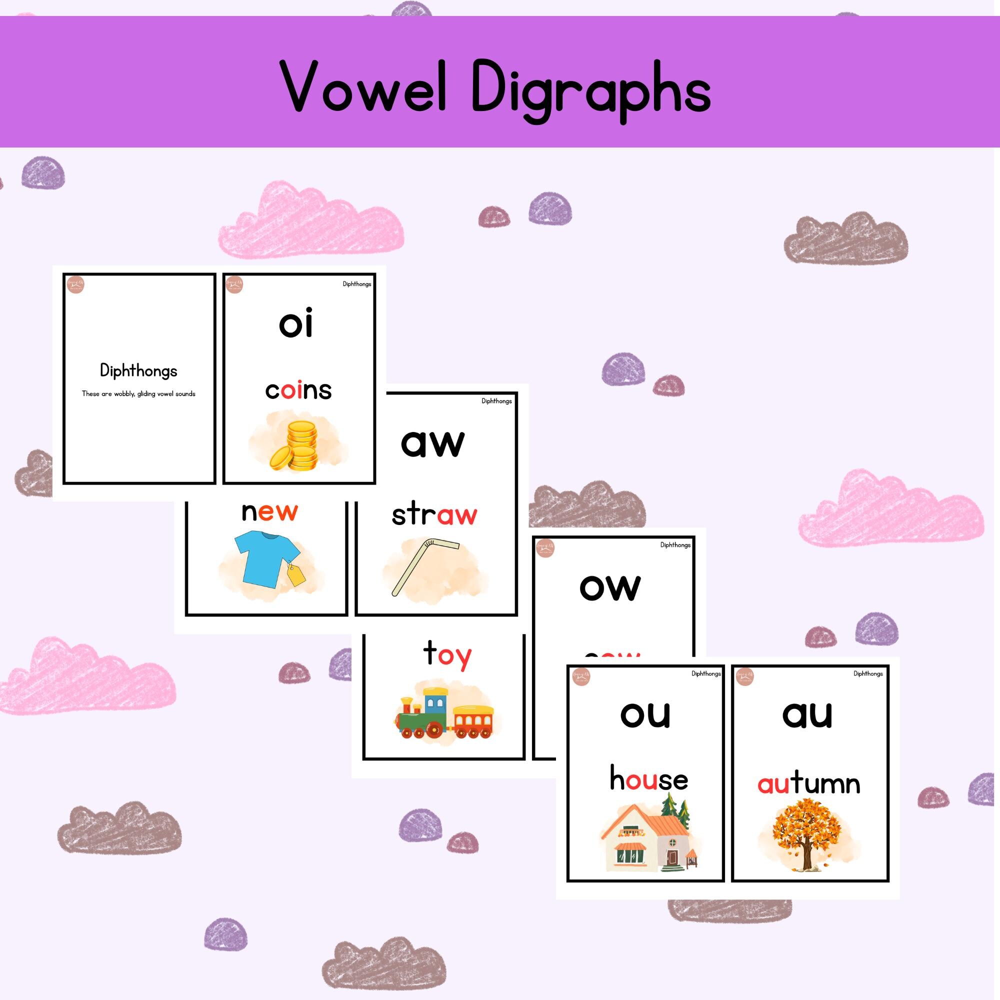 Phonics Flashcard Bundle- Letter Sounds, Blends, Digraphs, Vowel Teams ...