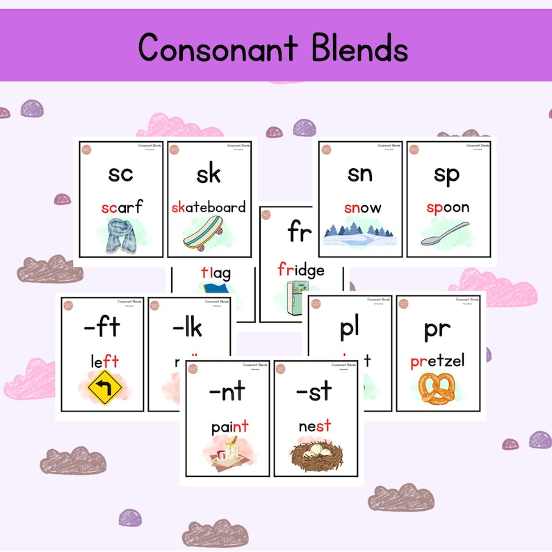 Phonics Flashcard Bundle- Letter Sounds, Blends, Digraphs, Vowel Teams ...