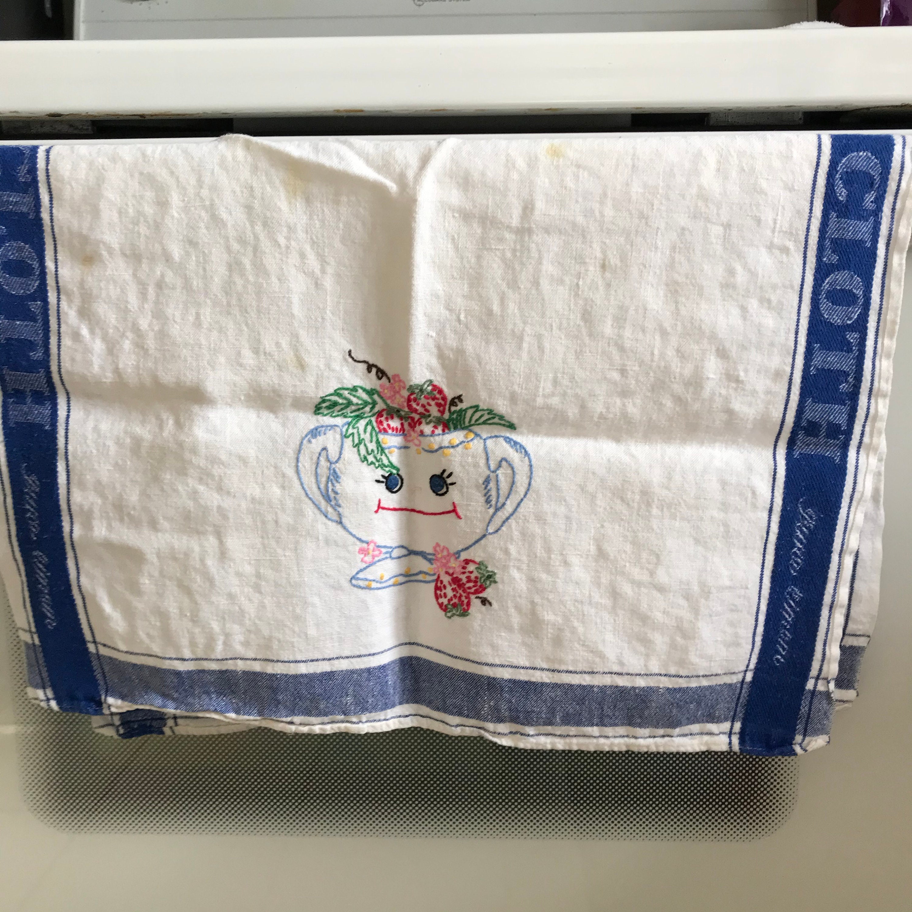 Blue Kitchen Towel Blue-striped Dish Towel Towel Kitchen - Etsy