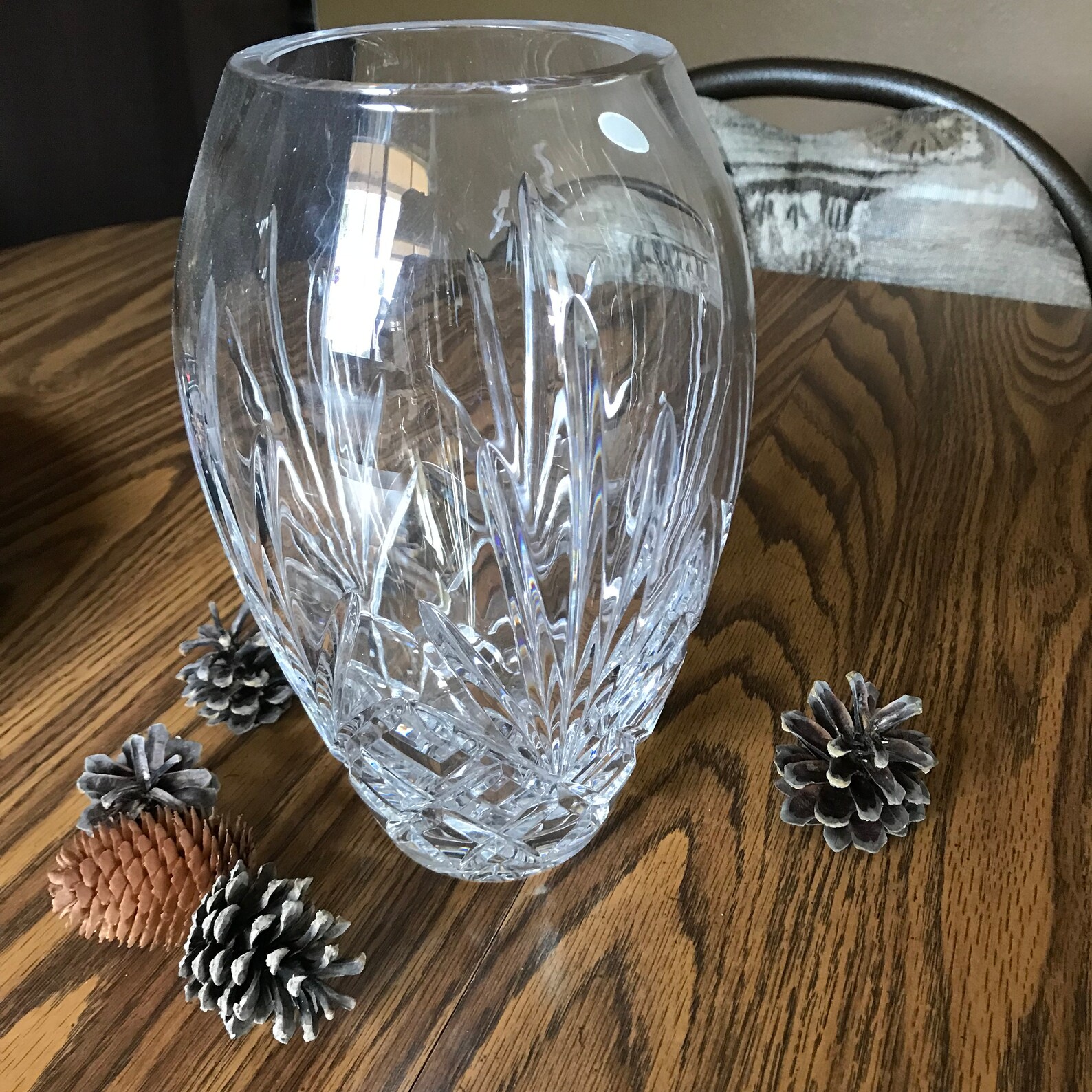 Block Crystal Vase 24% Full Lead Crystal Vintage Lead - Etsy