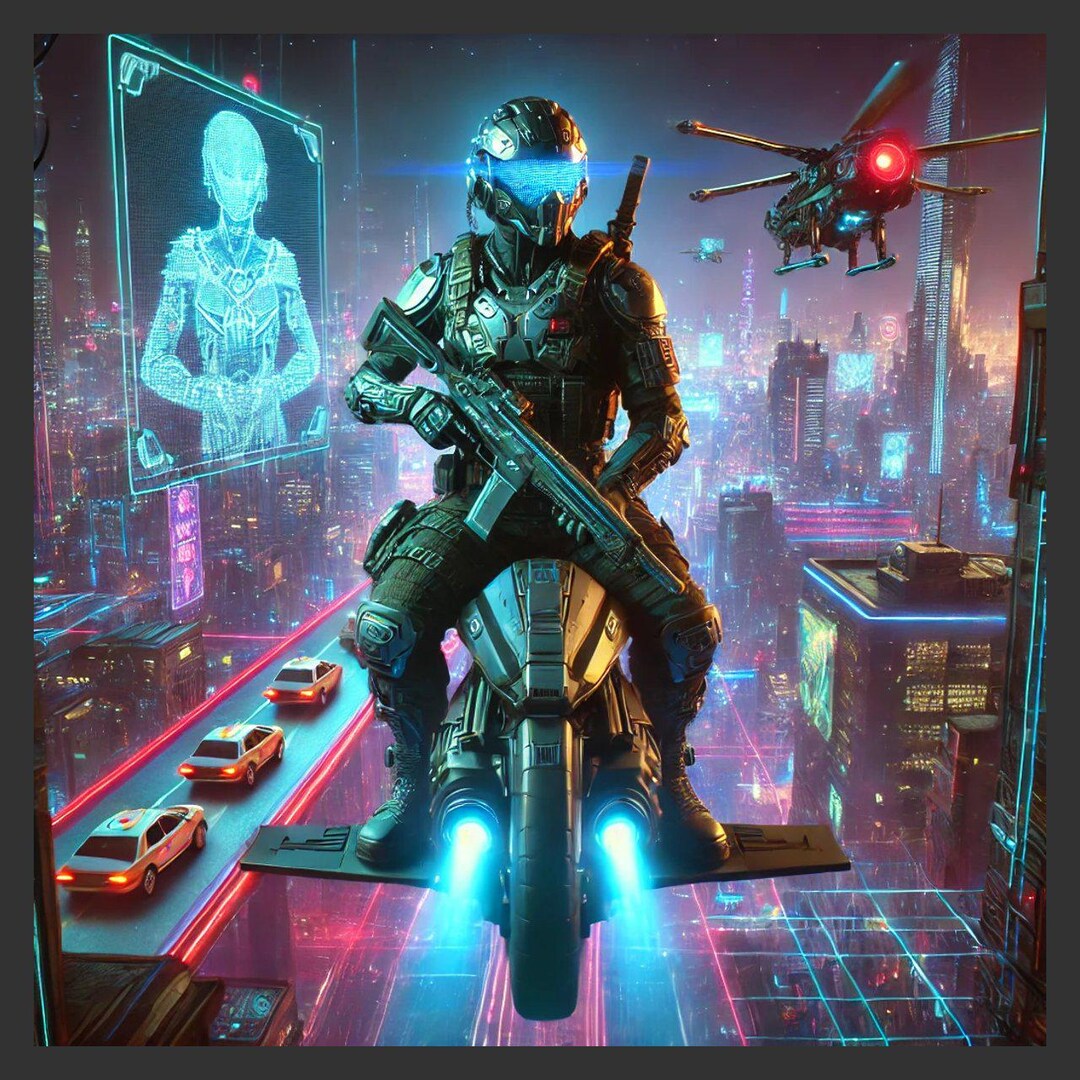 Cyberpunk Bounty Hunter: Neon Pursuit Edition - Etsy